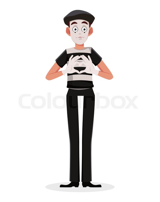 Mime cartoon character performing ... | Stock vector | Colourbox