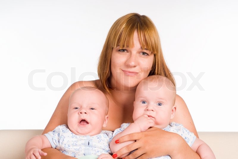 Mom with twins | Stock image | Colourbox