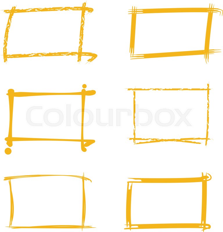 Hand drawn rectangle frame set | Stock vector | Colourbox