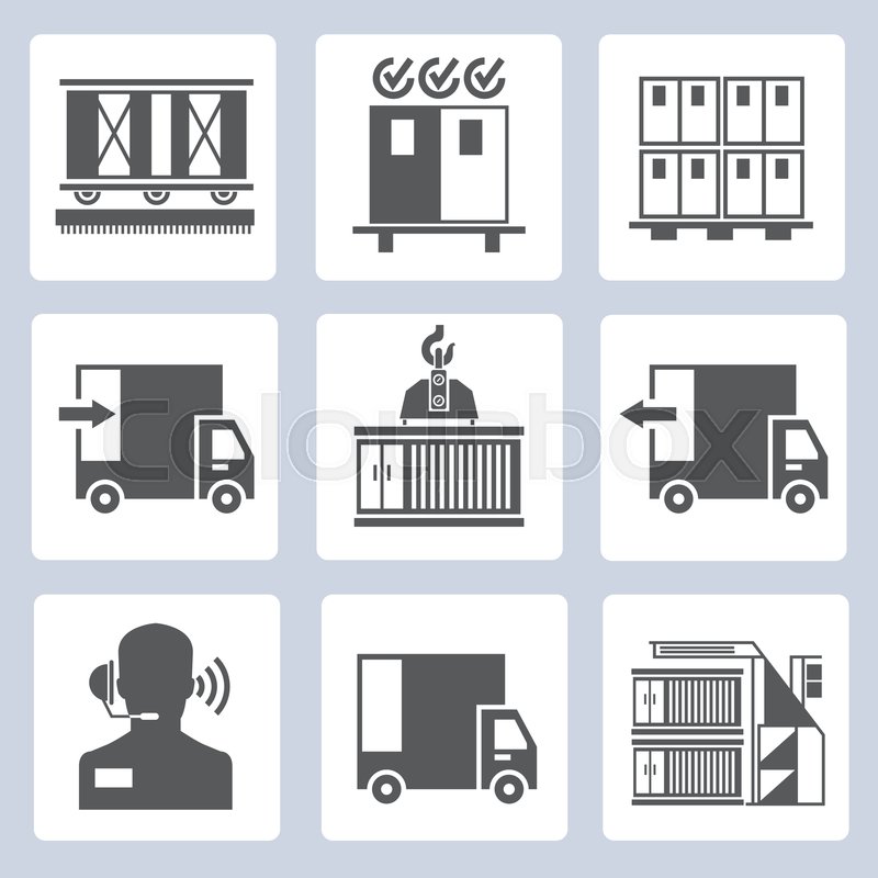 Warehouse and logistics icons | Stock vector | Colourbox