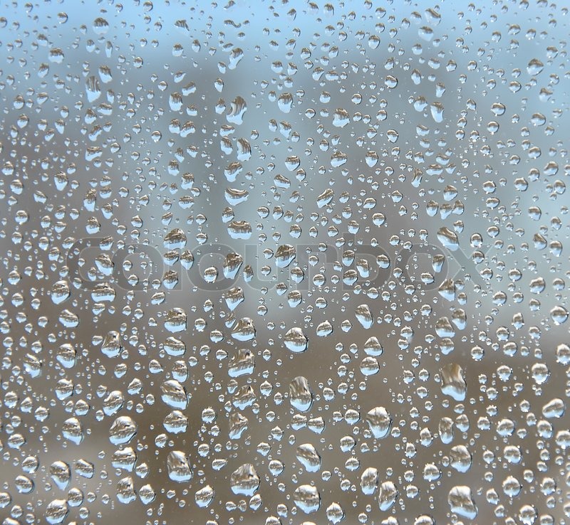 Water droplets on windows glass | Stock image | Colourbox