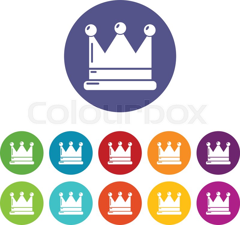 Crown icons color set vector for any ... | Stock vector | Colourbox