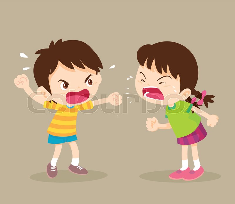 Angry child.children shouting to each ... | Stock vector | Colourbox