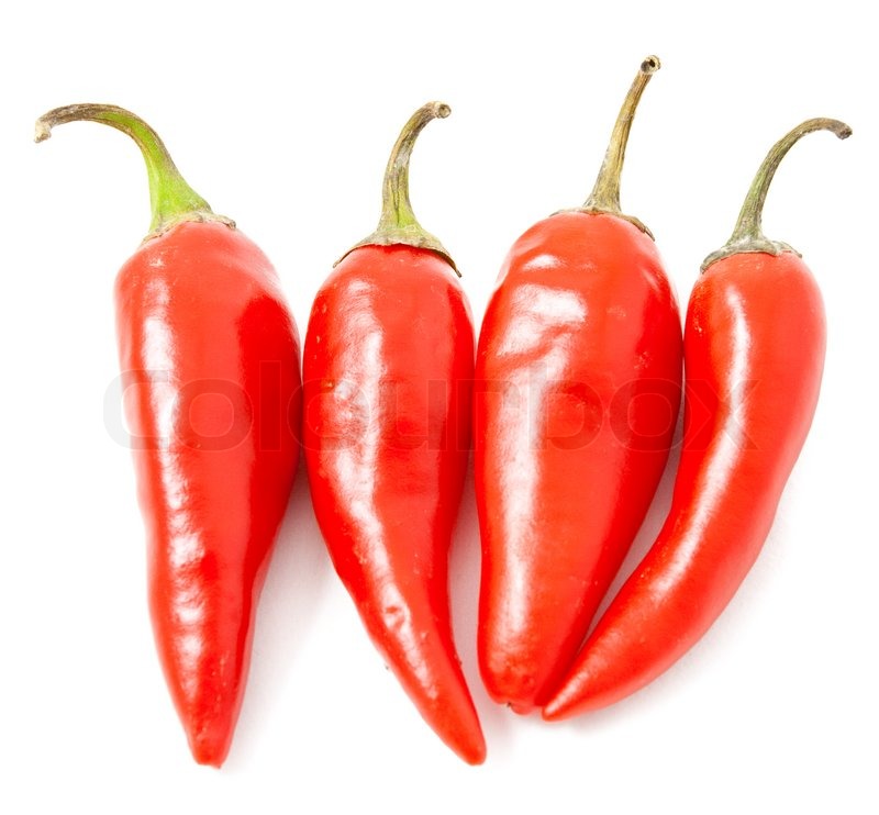 Fire rød peber | Stock foto | Colourbox