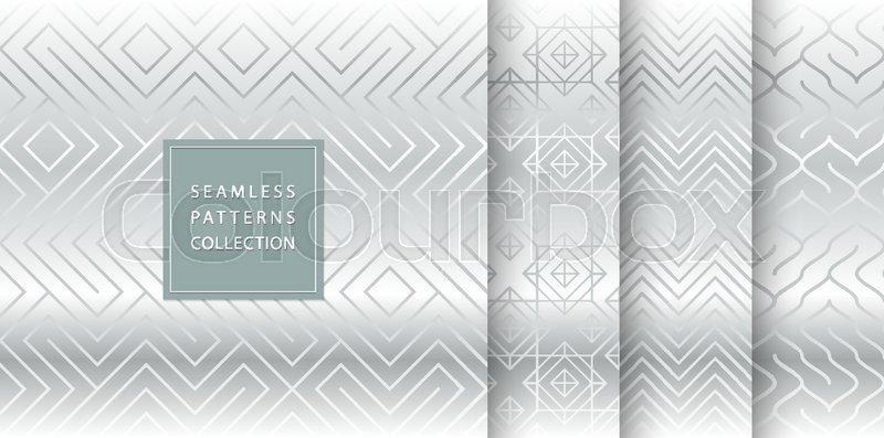 Geometric seamless silver pattern ... | Stock vector | Colourbox