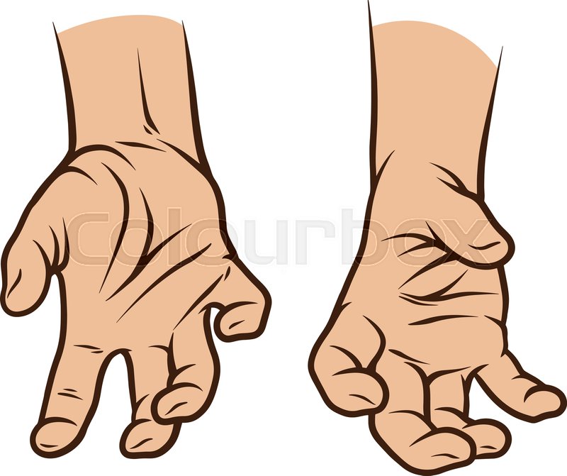 Cartoon graphic white human hands. ... | Stock vector | Colourbox