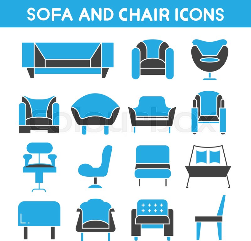 Sofa icons set | Stock vector | Colourbox