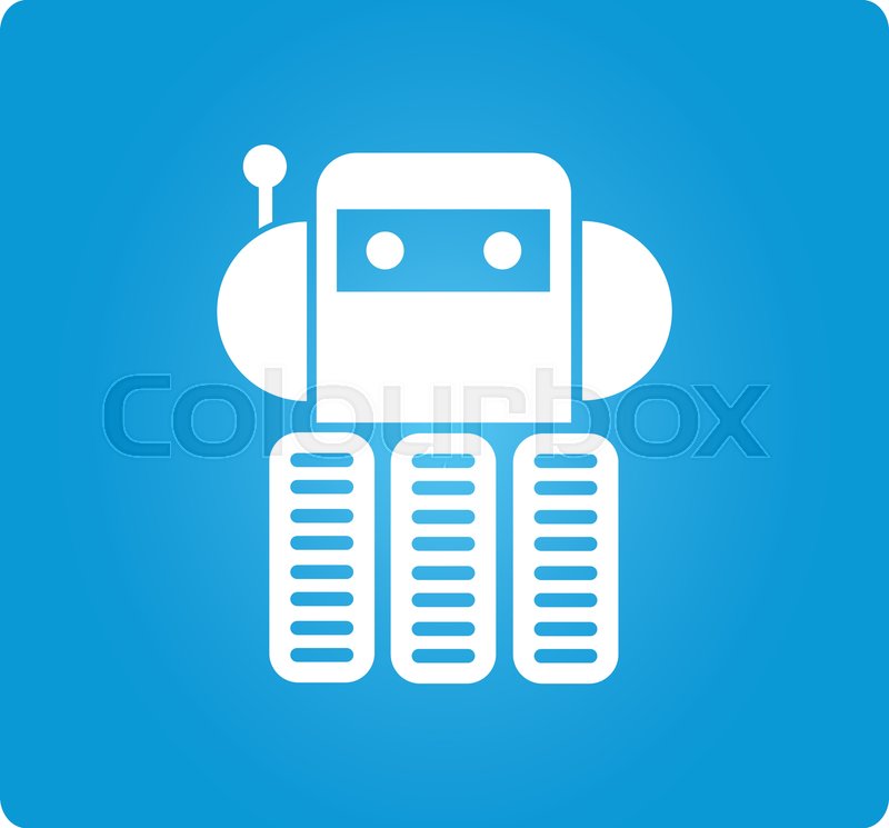 Robot icon in blue | Stock vector | Colourbox