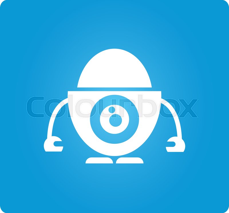 Robot icon in blue | Stock vector | Colourbox