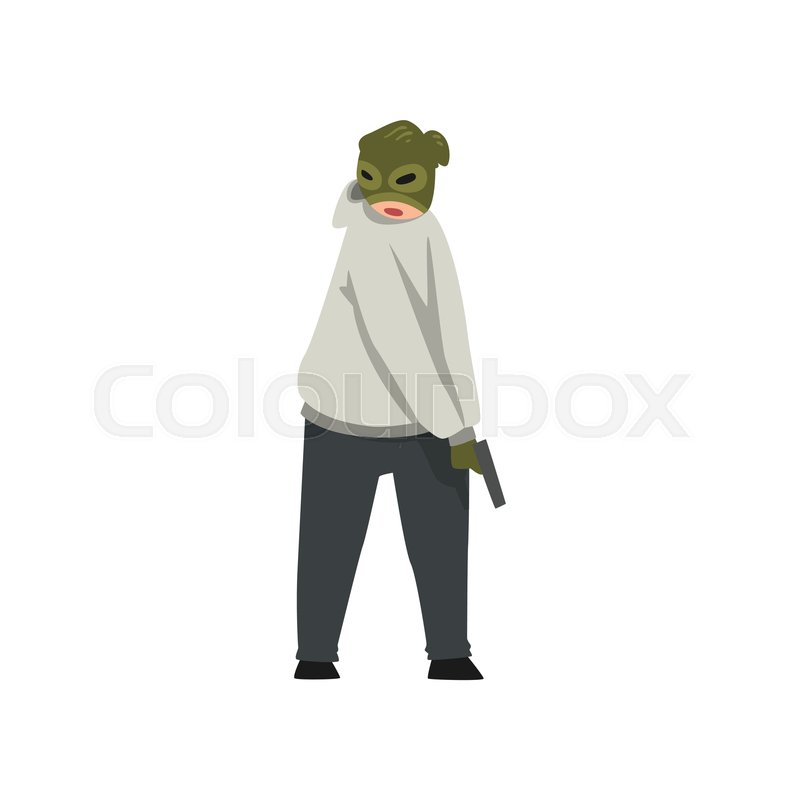 Masked Criminal Robber or Thief with ... | Stock vector | Colourbox