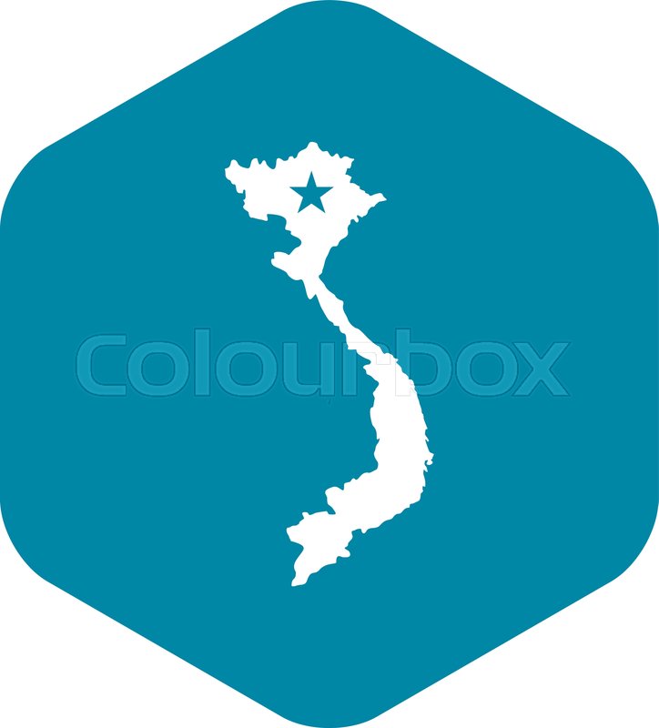 Vietnam map icon in simple style ... | Stock vector | Colourbox
