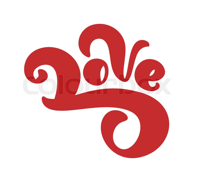 Red Love Handwritten vector ink ... | Stock vector | Colourbox