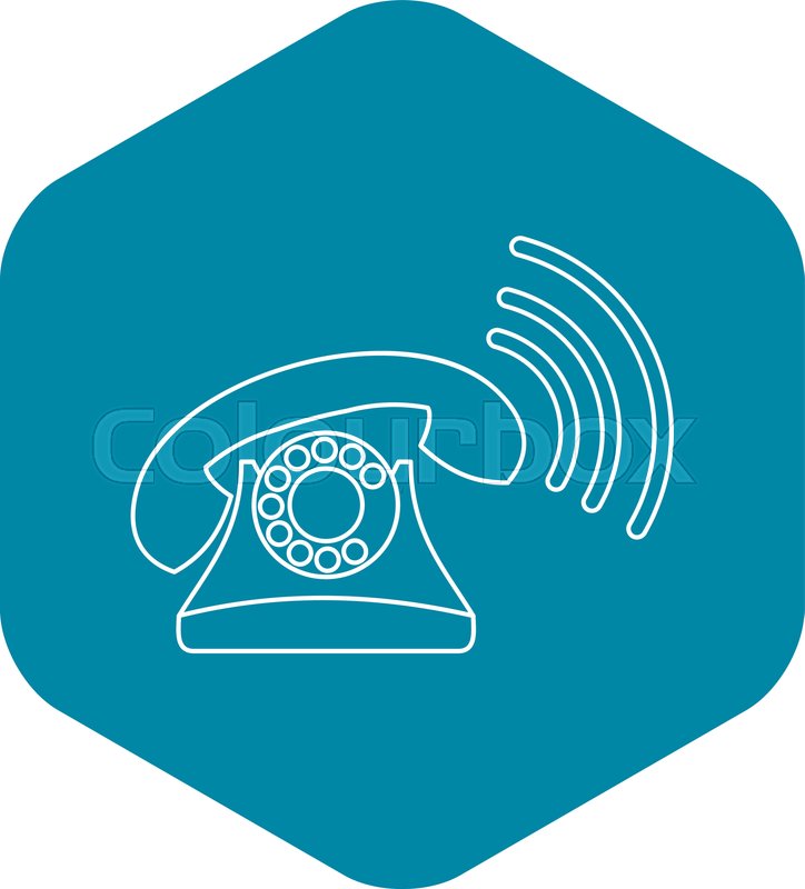 Retro phone ringing icon. Outline ... | Stock vector | Colourbox