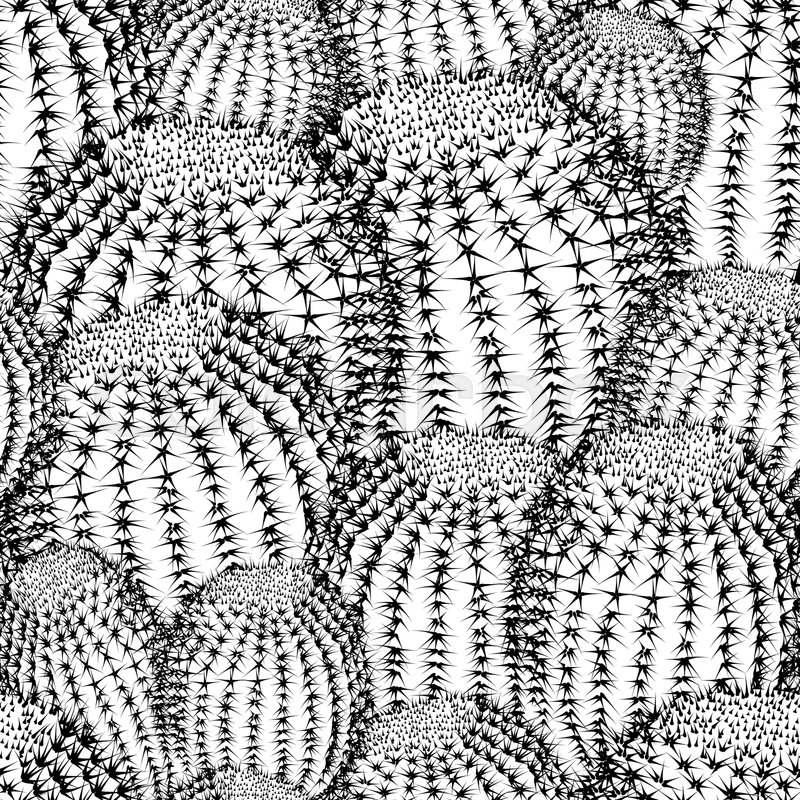 Cactus pattern texture mexican close ... | Stock vector | Colourbox