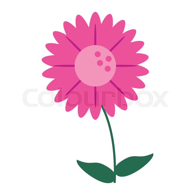 Beautiful flower cartoon isolated ... | Stock vector | Colourbox