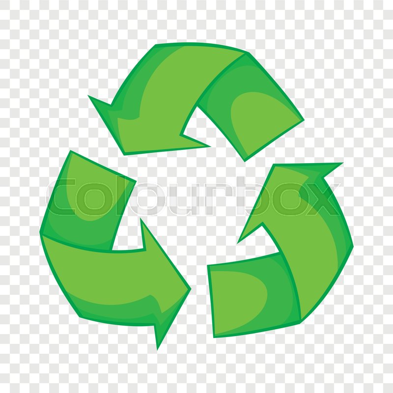 Recycling icon in cartoon style ... | Stock vector | Colourbox