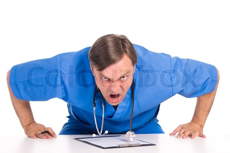 Angry doctor portrait | Stock image | Colourbox