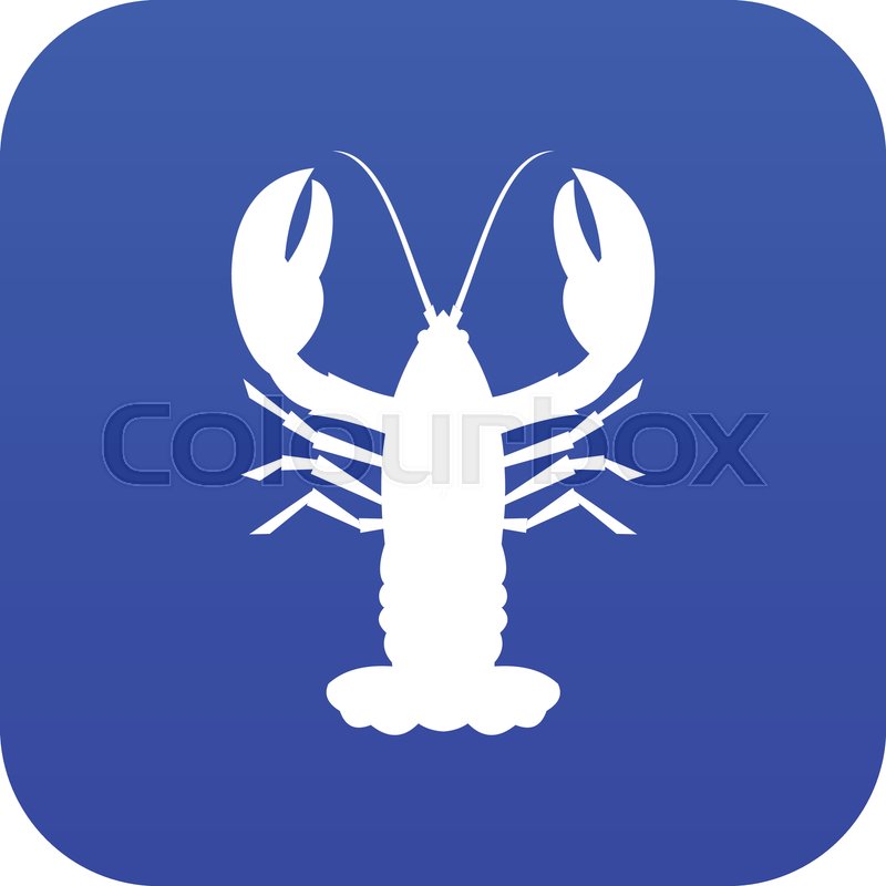 Crayfish icon digital blue for any ... | Stock vector | Colourbox