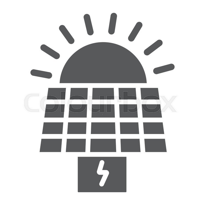 Solar panel glyph icon, ecology and ... | Stock vector | Colourbox
