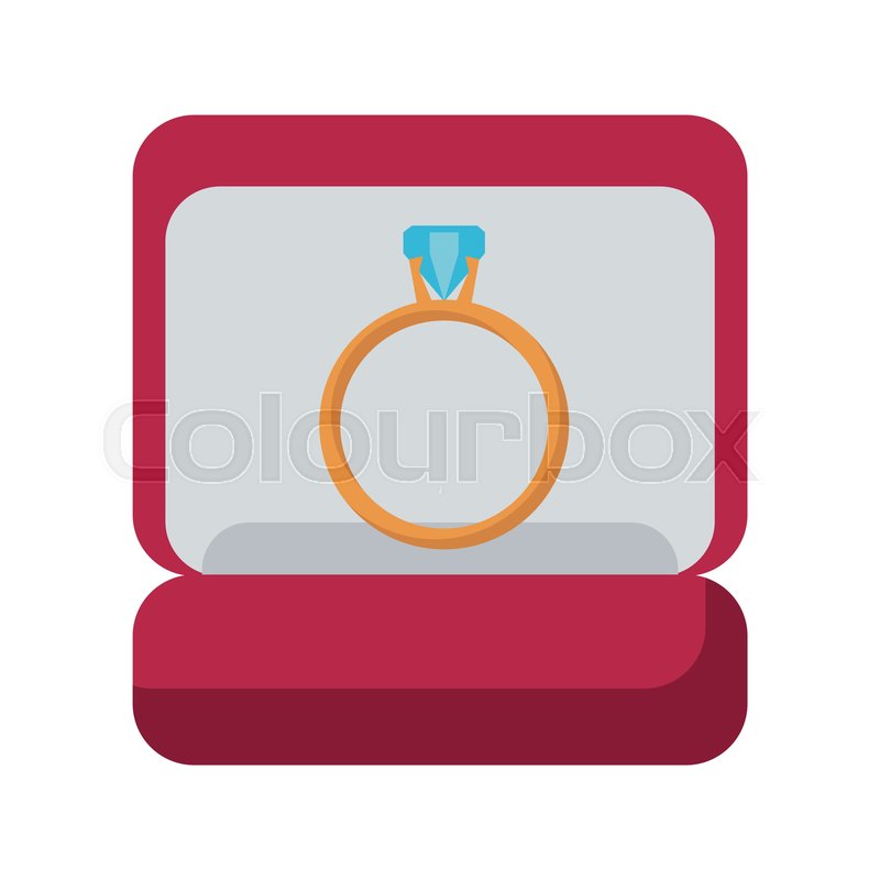 Cartoon Wedding Ring In Box