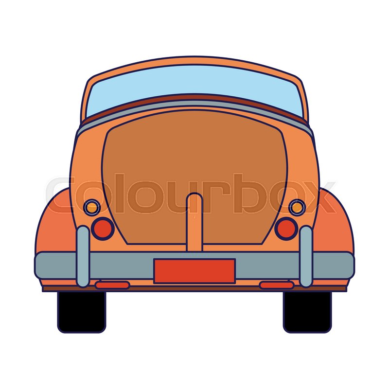 Vintage car convertible backward ... | Stock vector | Colourbox