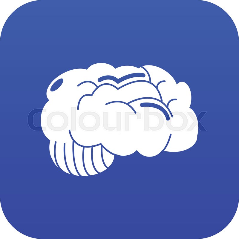 Brain icon blue vector isolated on ... | Stock vector | Colourbox