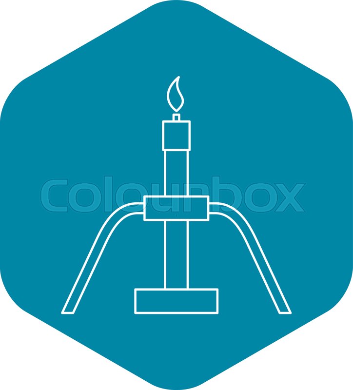 Burning oil gas flare icon. Outline ... | Stock vector | Colourbox