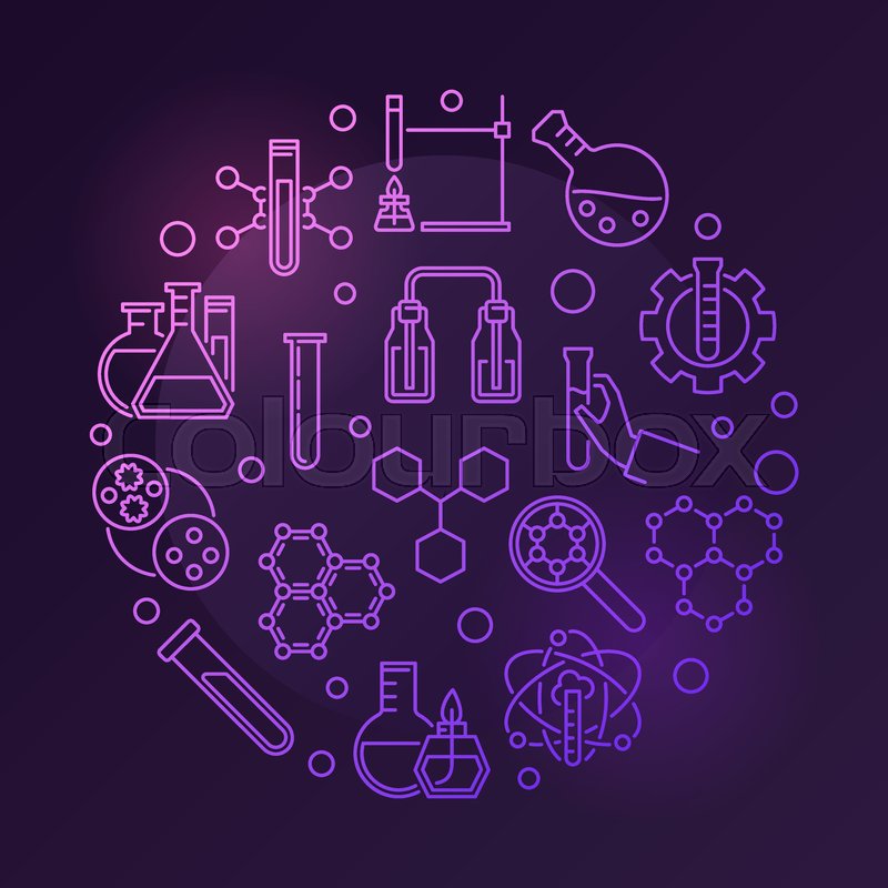 Chemical vector colored round ... | Stock vector | Colourbox