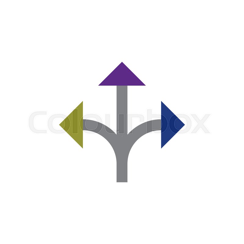 Three way arrow logo icon vector ... | Stock vector | Colourbox