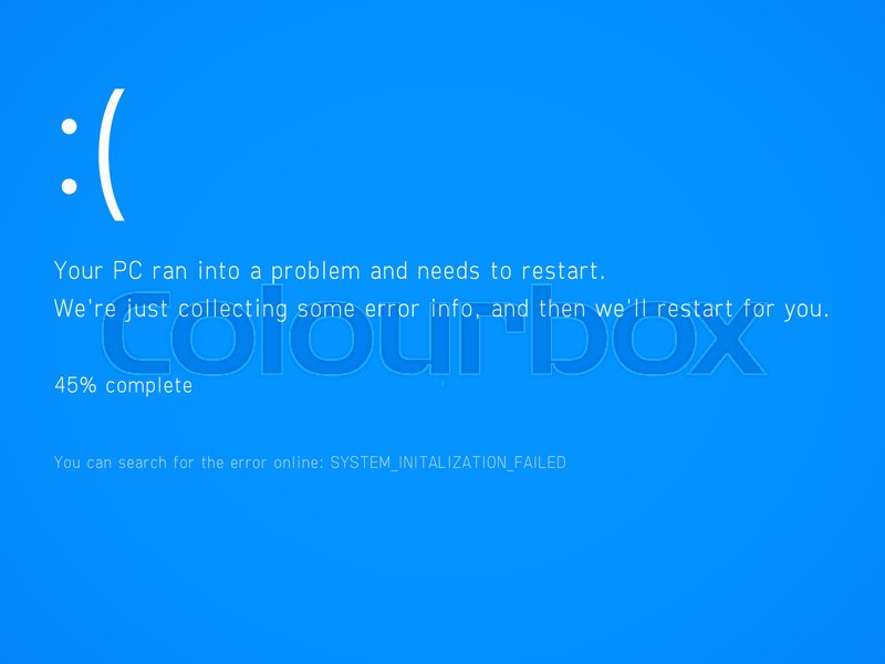 Blue Screen of Death. Operating system ... | Stock vector | Colourbox