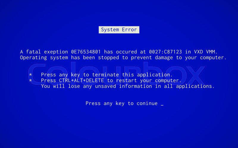 Fake funny Blue Screen of Death - BSOD. Error message during system ...