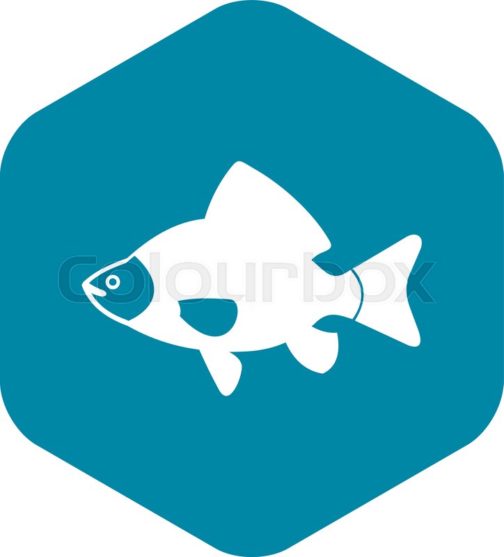 Fish icon in simple style isolated ... | Stock vector | Colourbox