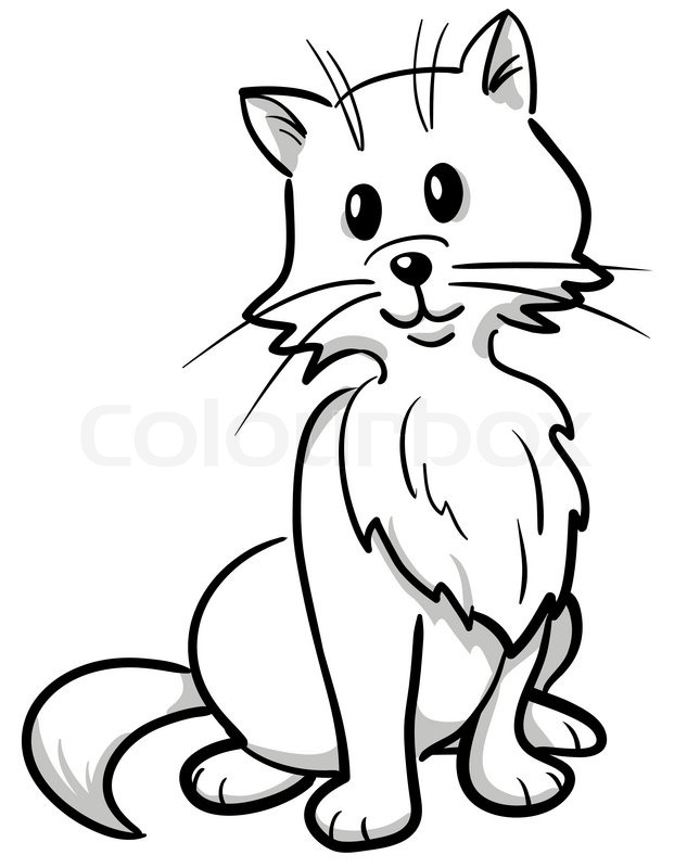 Hvid kat | Stock vektor | Colourbox