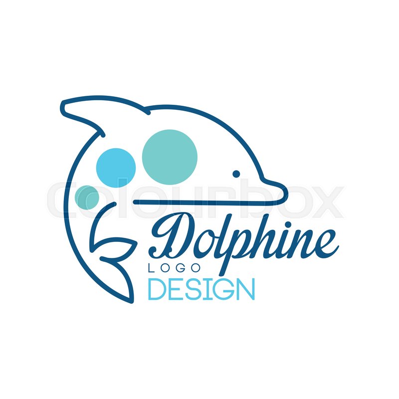 Dolphine logo design, abstract emblem ... | Stock vector | Colourbox