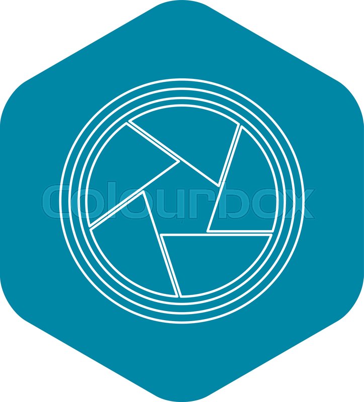 Photographic lens icon. Outline ... | Stock vector | Colourbox