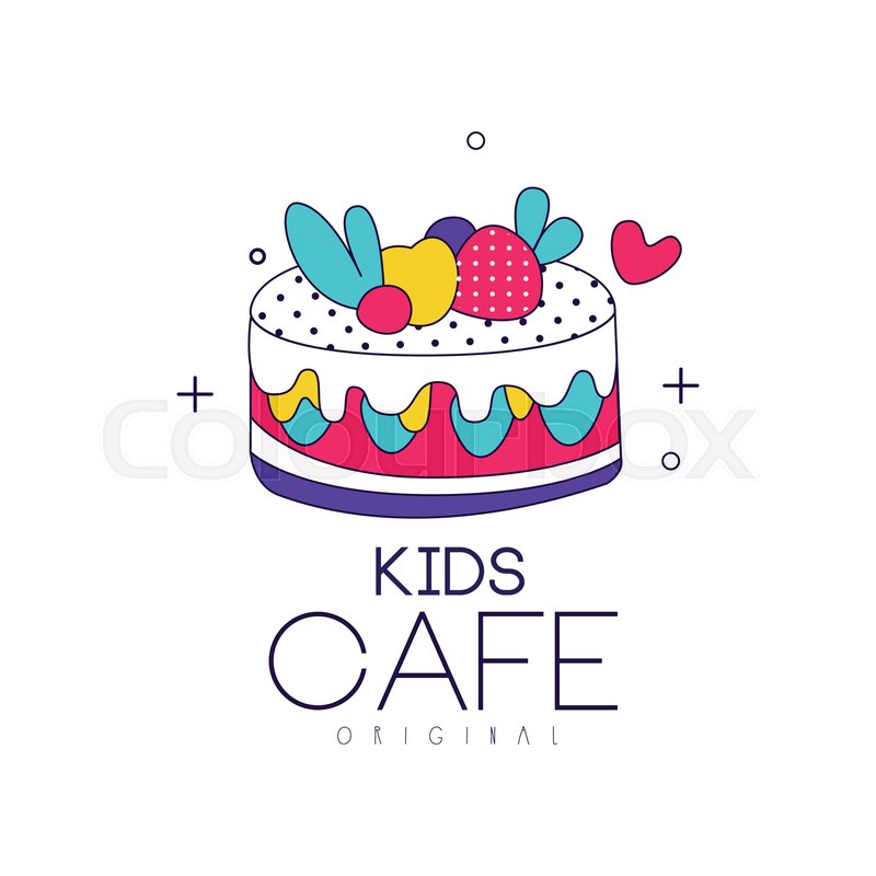 Kids cafe logo original, bright badge ... | Stock vector | Colourbox