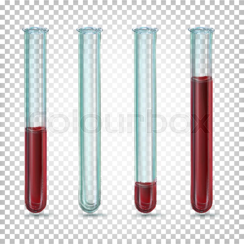 Blood in laboratory glass test tubes. ... | Stock vector | Colourbox