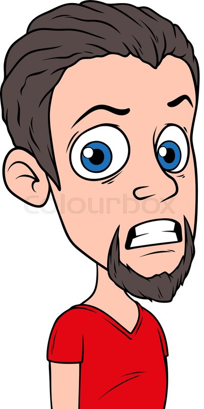 Cartoon crazy brunette boy character ... | Stock vector | Colourbox