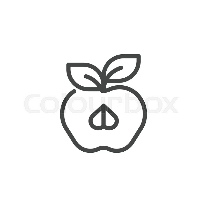 Vector Apple Outline Half
