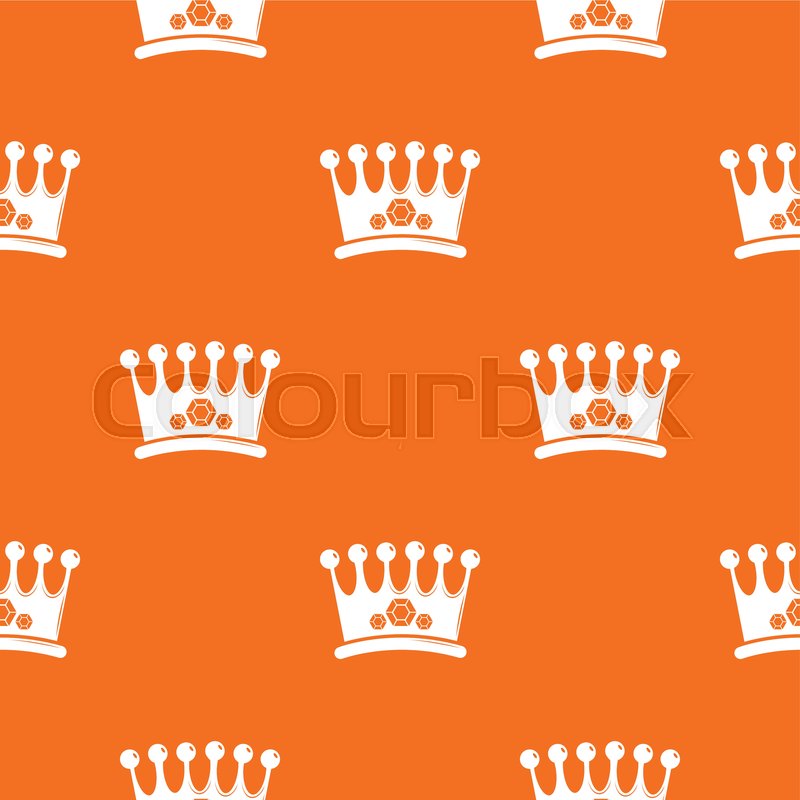 Crown pattern vector orange for any ... | Stock vector | Colourbox