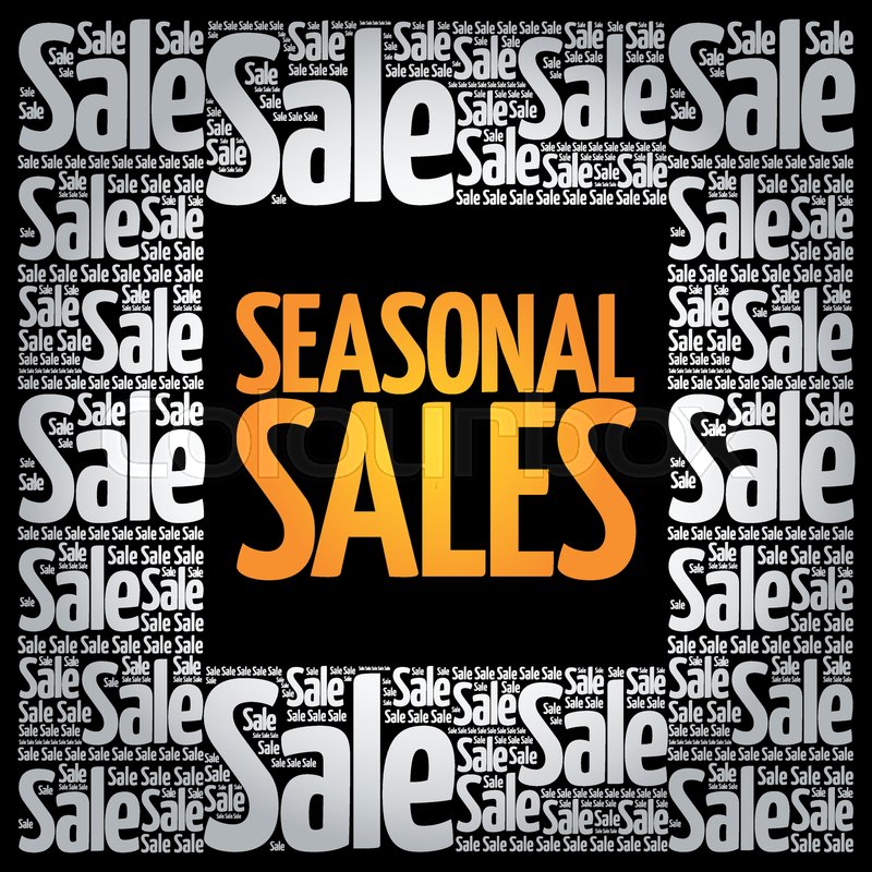 SEASONAL SALES word cloud collage, ... | Stock vector | Colourbox