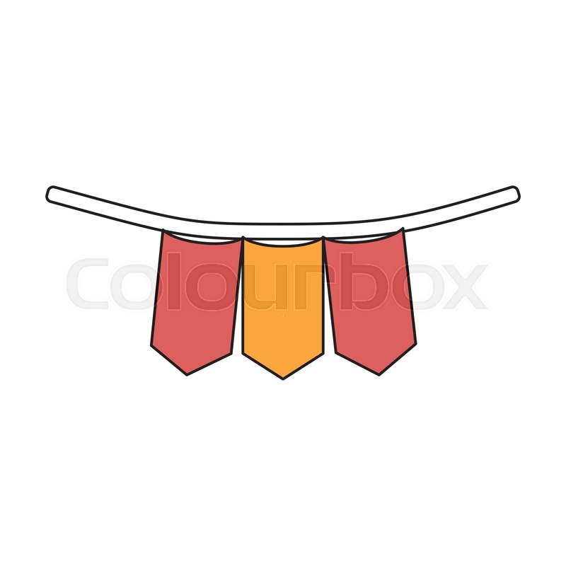 Color sections silhouette of festoons ... | Stock vector | Colourbox