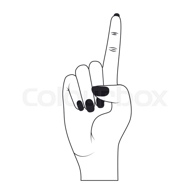 Number one with finger vector ... | Stock vector | Colourbox