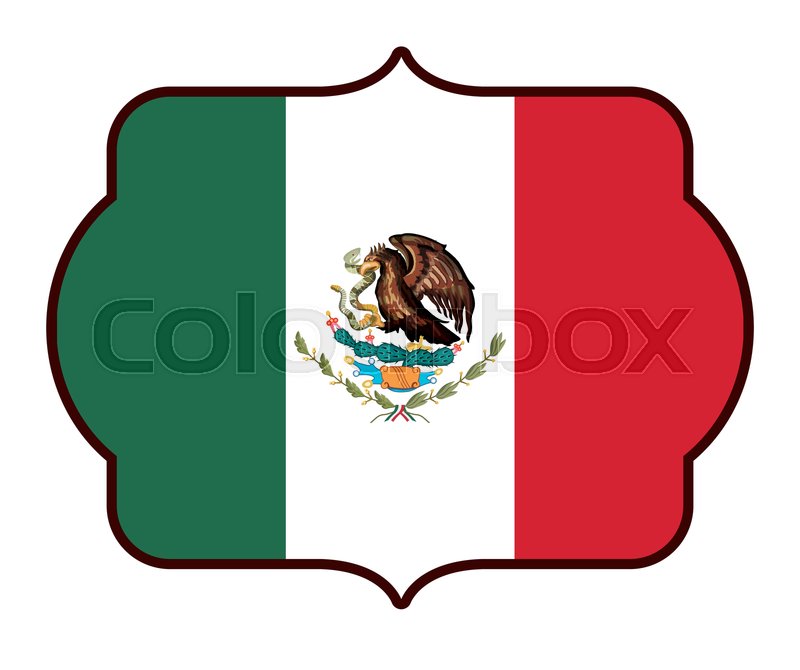 Mexican emblem with flag vector ... | Stock vector | Colourbox