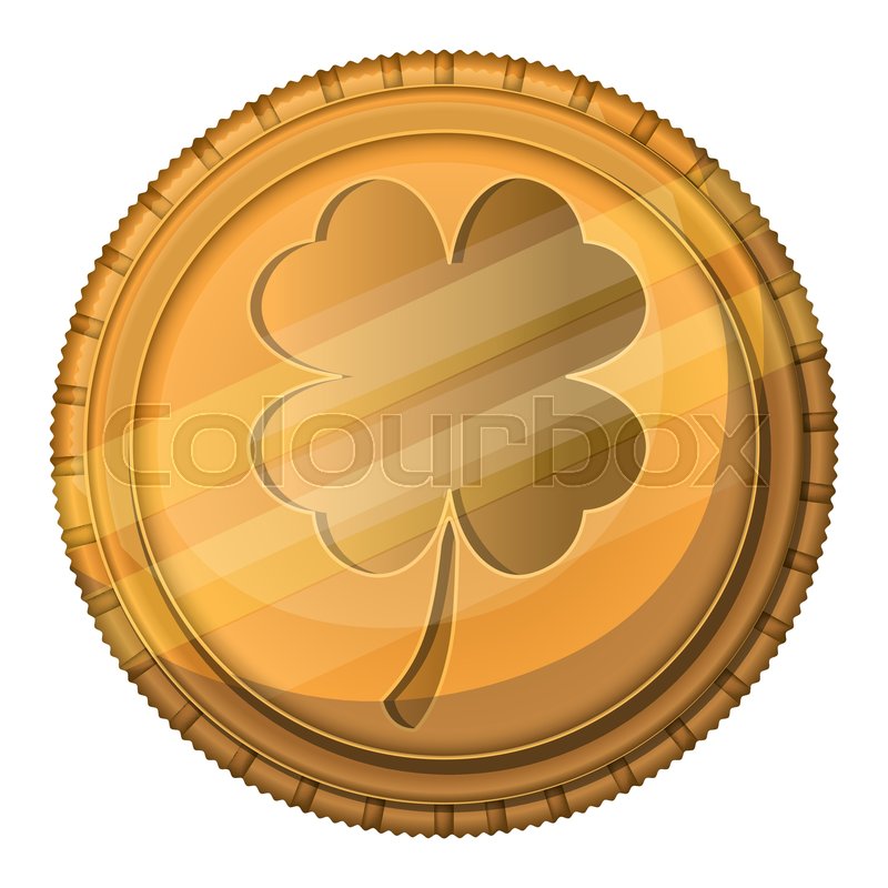 Coin with clover icon vector ... | Stock vector | Colourbox