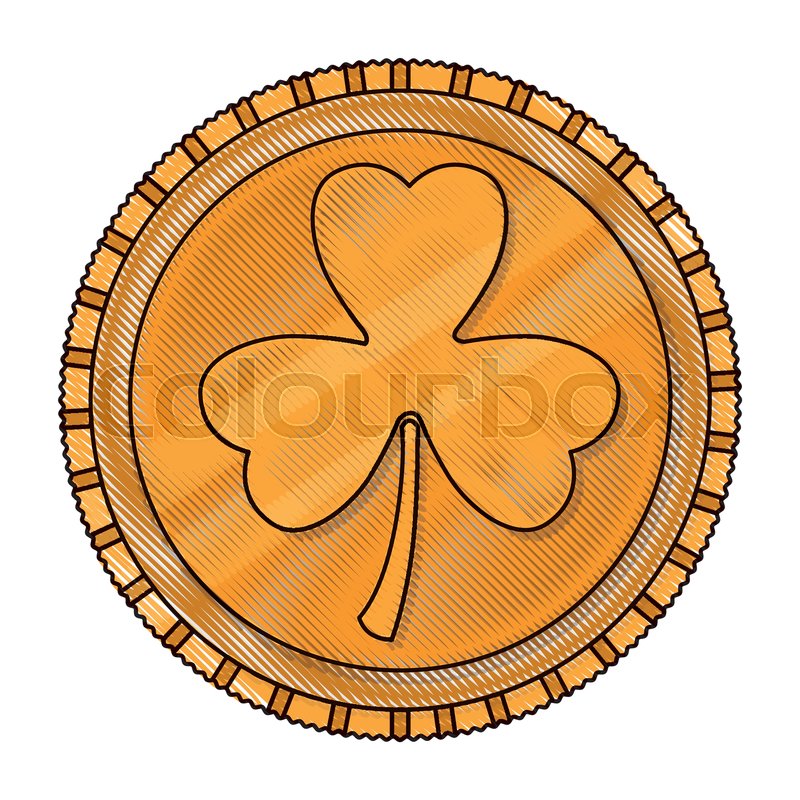Coin with clover icon vector ... | Stock vector | Colourbox