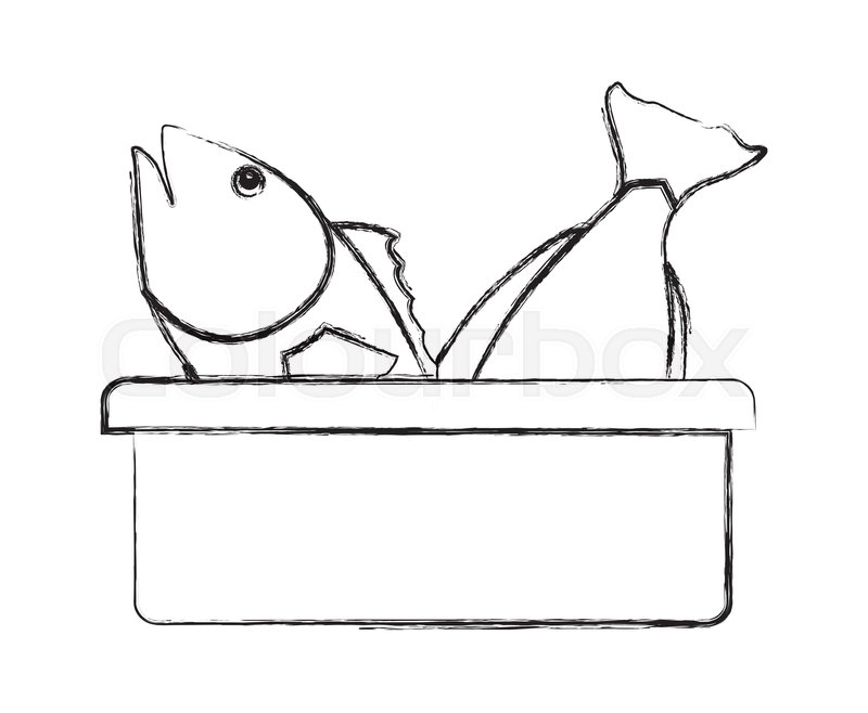 Basket with fish icon vector ... | Stock vector | Colourbox