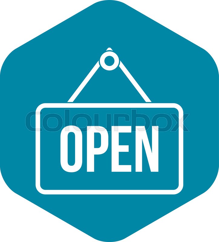Sign open icon in simple style ... | Stock vector | Colourbox