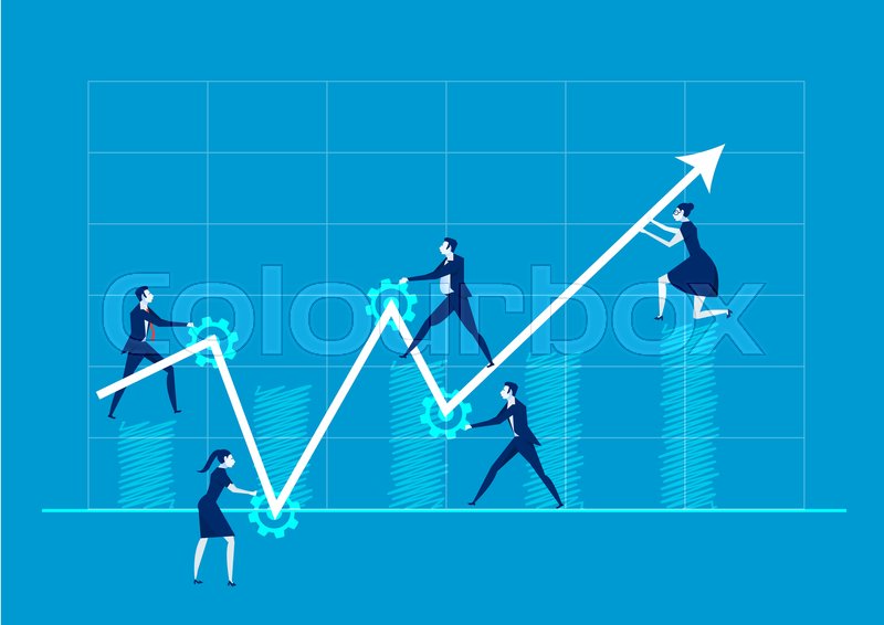 Business team change the direction of ... | Stock vector | Colourbox