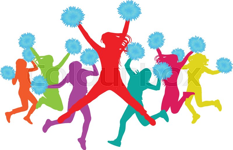 Cheerleading Jump Silhouette Vector